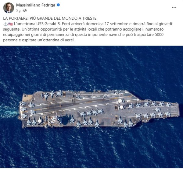 Al porto di Trieste la portaerei più grande del mondo - Messaggero ...